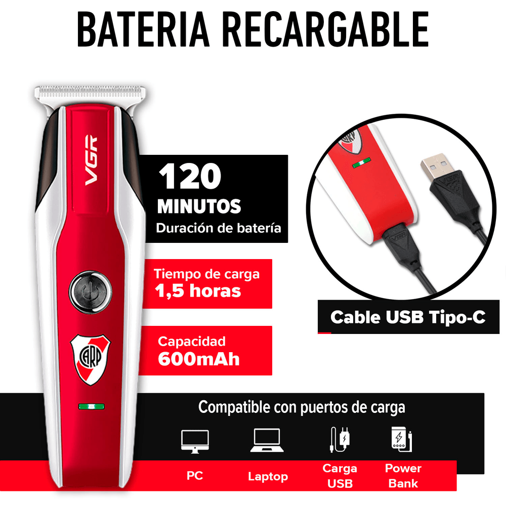 Trimmer de Pelo VGR River Plate V-999-TRI-RIV - tiendariver